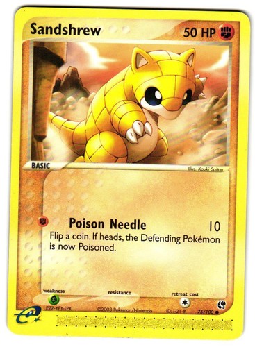 Pokemon Sandstorm Sandshrew #75/100 LP Common | eBay