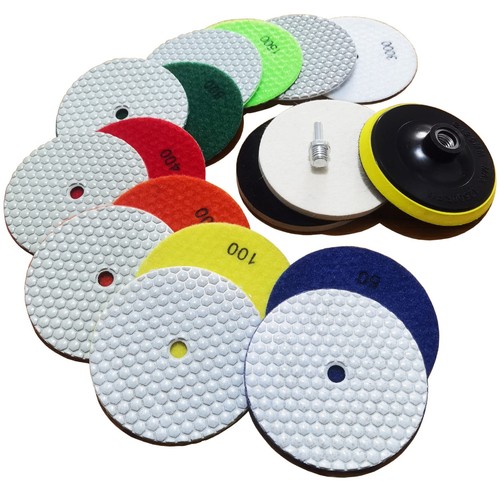 5 Inch Dry Diamond Polishing Pads 11pcs Wet/dry Granite Stone Buffing ...