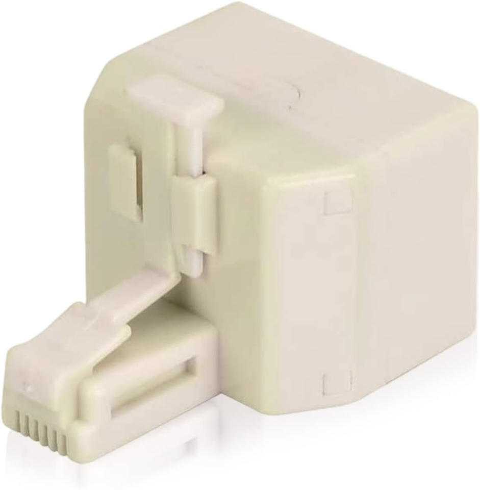 Line Wall Splitter Adapter RJ11 Ivory Phone Way Triplex Divider RJ-11 ...