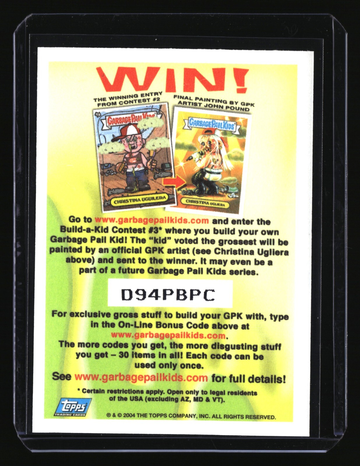 Garbage Pail Kids ROBBY RUBBISH F16a (2004 GPK All New Series 3 ANS3 ...