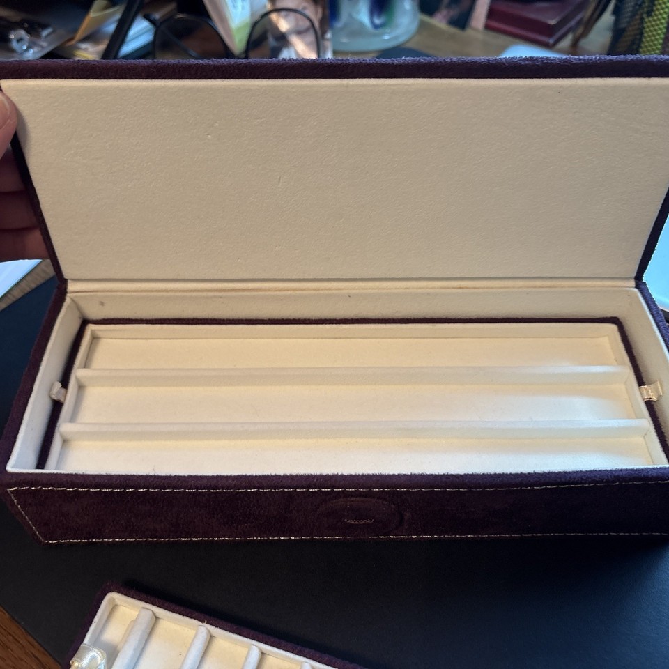 Pandora Three-Tier Storage Organizer Jewelry Box Purplish Suede, 10"x4 ...