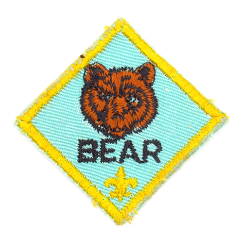 Vintage Bear Rank Patch Cub Scouts BSA Embroidered Diamond Sew On | eBay