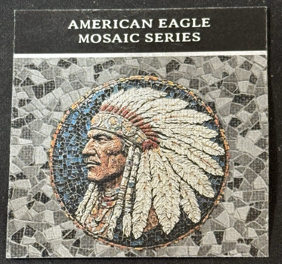 2024 1 Oz 999 Silver American Eagle Mosaic Series Native American Chief ...