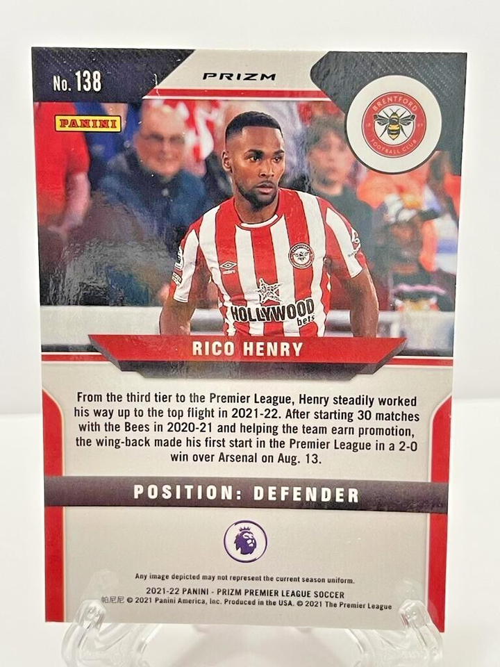 Rico Henry #138 2021-22 Panini Prizm Premier League Pink Cracked Ice ...