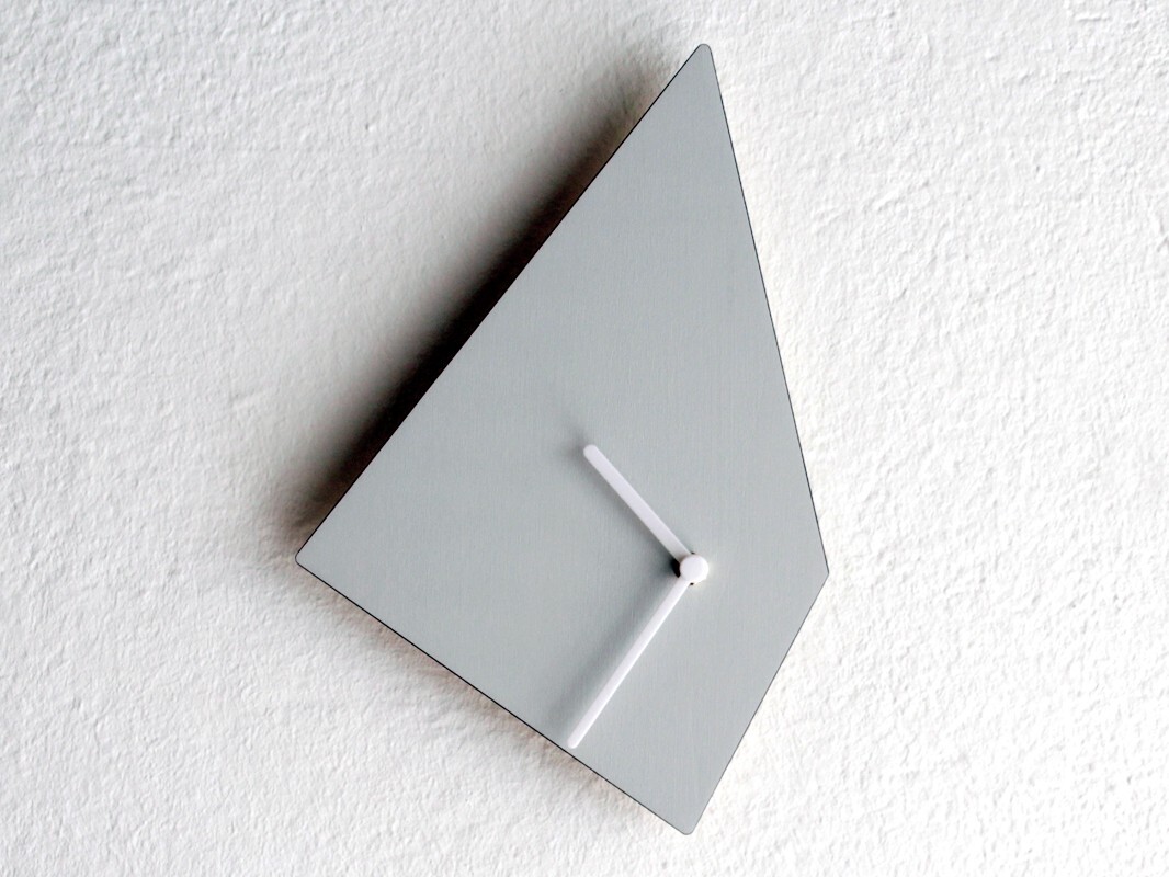 Irregular Contemporary Turquoise Rhombus Wooden Wall Clock Small Quiet ...