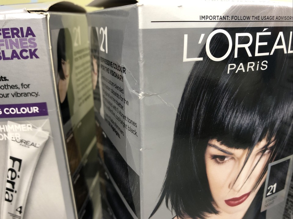3 L'Oreal Paris Feria #21 STARRY NIGHT BRIGHT BLACK Permanent Color Gel ...