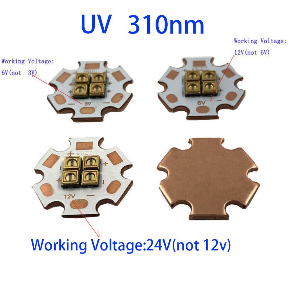 UVC 254nm 275nm 295nm 340nm LED UV Bulb 10mm 20mm PCB Disinfection ...