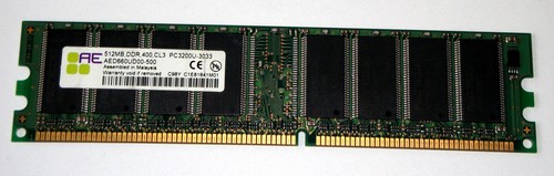 512 MB DDR-RAM 184-pin PC-3200U non-ECC 'Aeneon AED660UD00-500C98Y' | eBay