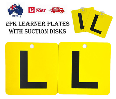 Brand New 2pk Learner L Plates w/Suction Disks Car Driver License VIC ...