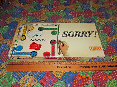 Parker Brothers SORRY! Slide Pursuit Game Vintage 1964 Classic Game ...