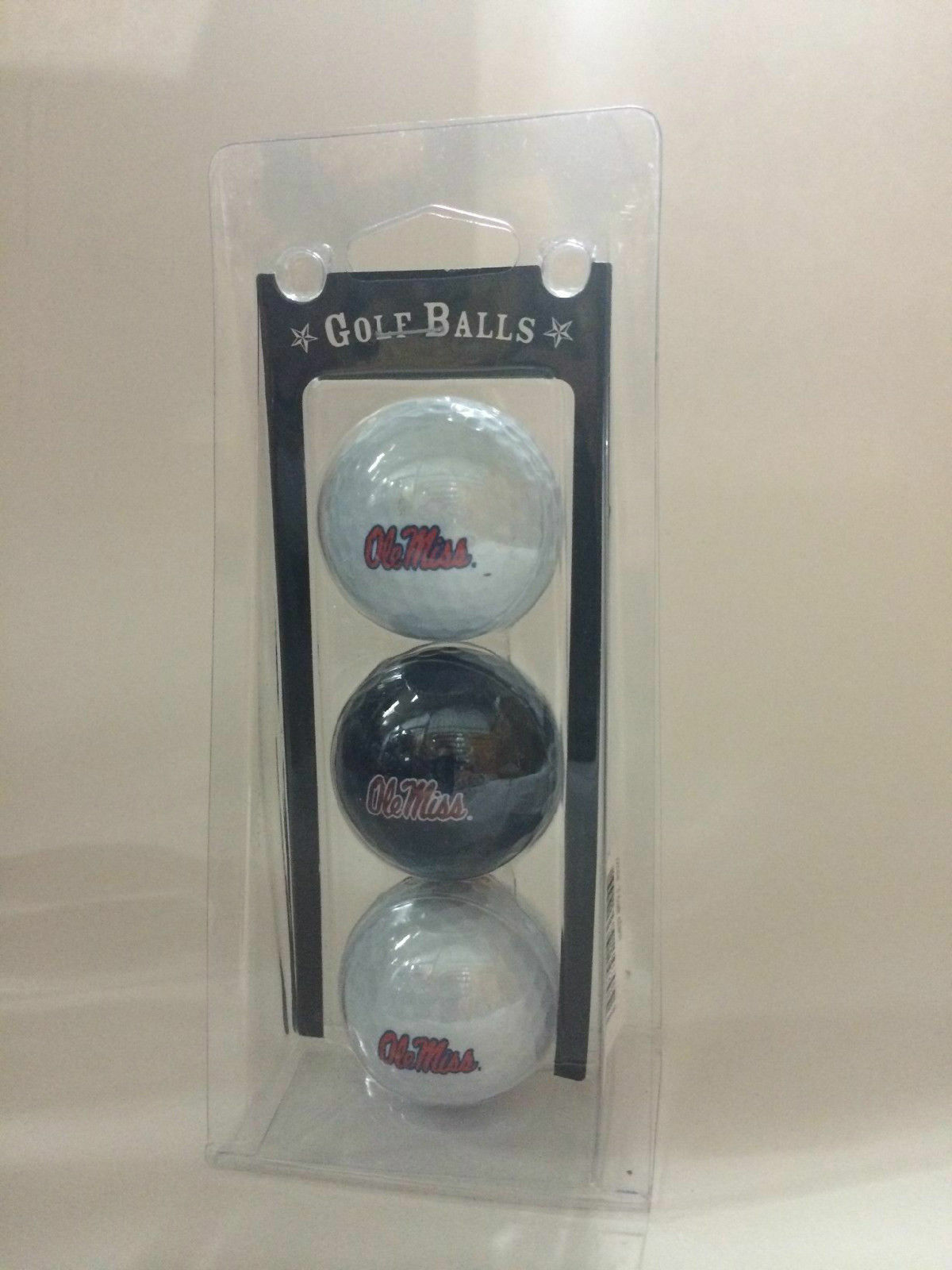 Mississippi Rebels Licensed 3-Pack Golf Balls, NEW, Clamshell Packaging ...