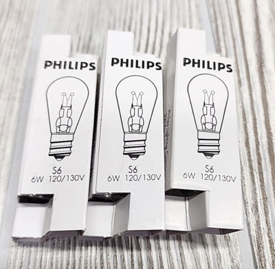 Philips 6S Lamp Bulb 120/130V 6W (Pack of 3) Unused- Open pkg | eBay