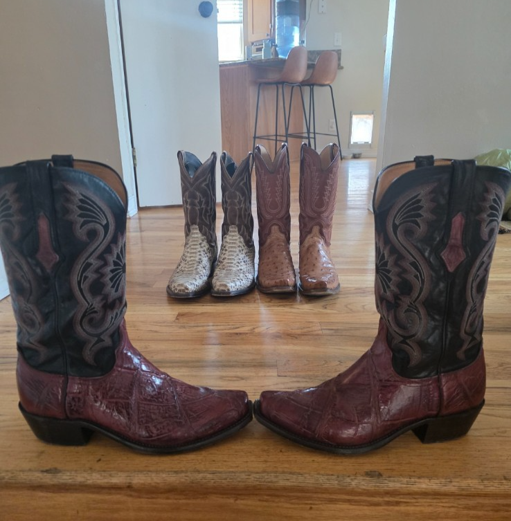 Lucchese Men's RIO Giant Alligator Cowboy Boots 10.5 D Blk Cherry ...