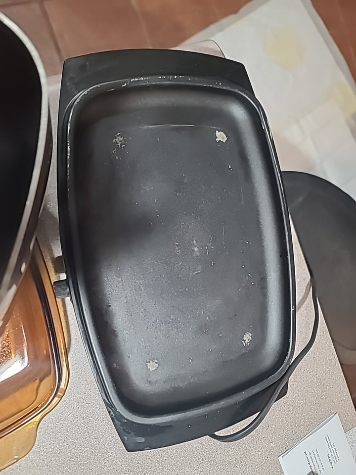 West Bend Slow Cooker Plus Brown Retro 6 QT Cooker Crock Pot 5275 Glass ...