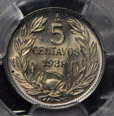 Chile 1938 5 Centavos Condor animal PCGS MS67 PC0827 combine shipping ...