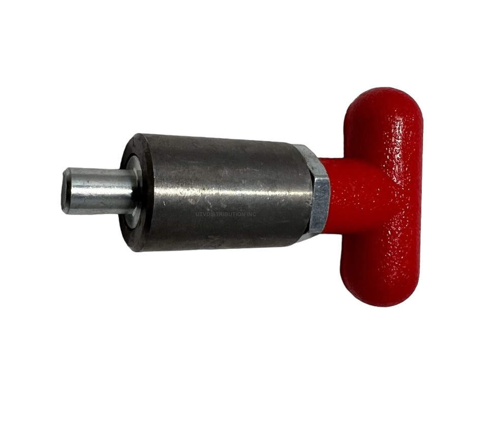 T Handle Spring Loaded Pull Pop Pin 3/8" Pin with steel body red abs ...