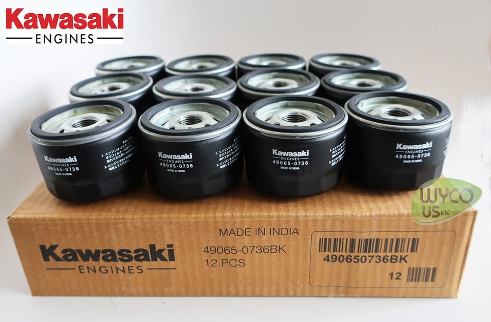 *NOT AFTERMARKET* 12 GENUINE KAWASAKI OIL FILTERS 49065-0736 REPL 49065 ...