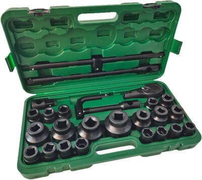 26Pieces 3/4" Drive Deep Impact Socket Set 6-Point Sockets Chrome ...