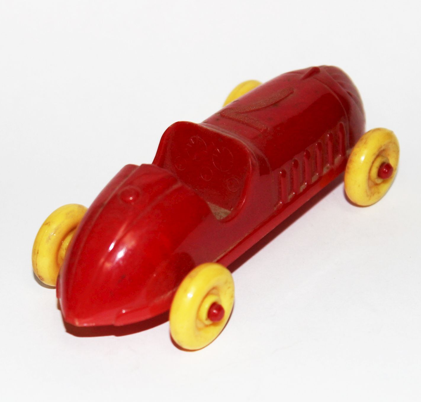 Vintage Hard Plastic Red Toy Car Yellow Wheel No 61 Renwal Indy 500 ...