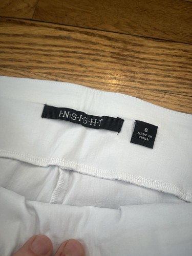 Insight Pants Womens 6 White Rayon Pull On Stretch Waist Open Ankle | eBay