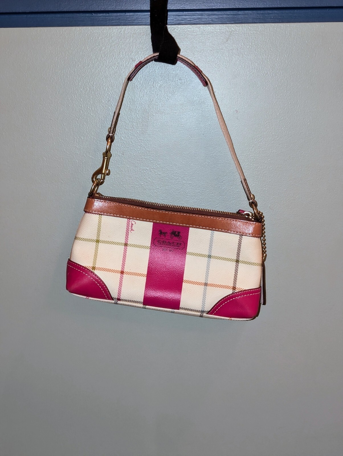 COACH 41439 Tattersall Mini Hobo Heritage - Gem