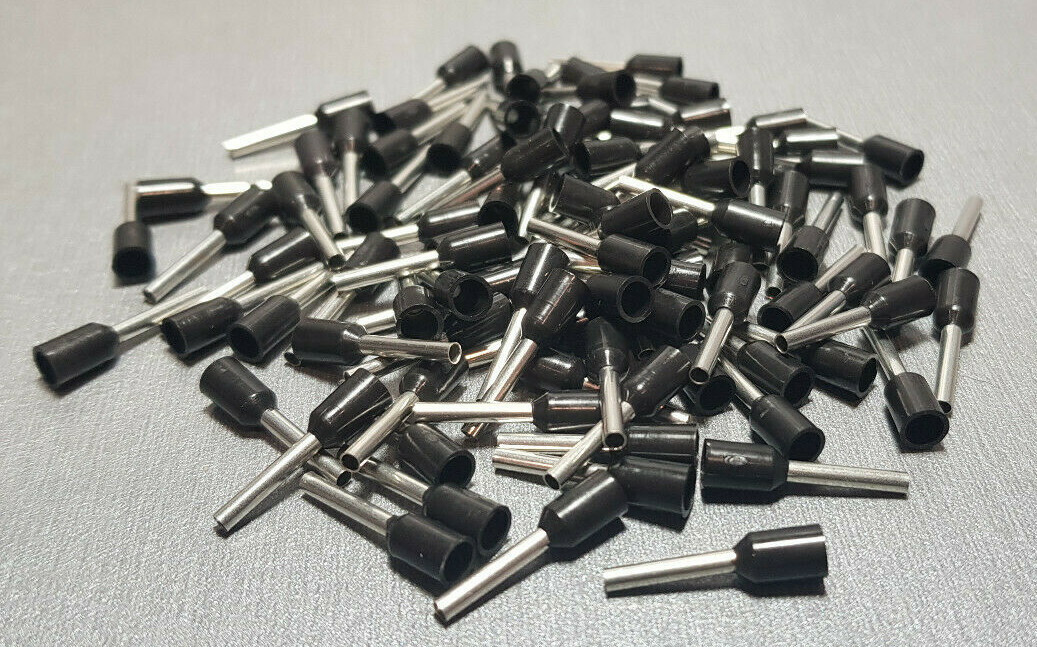25/50/100Pcs E1010 18AWG 1.0mm² BLACK Insulated Ferrule Bootlace ...