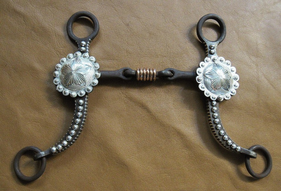 E Garcia Brown Berry Concho Shank Snaffle Bit With Dog Bone | eBay
