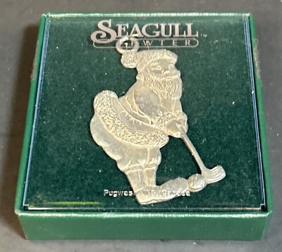 Seagull Golfing Santa Pewter Ornament 1990 Canada NIB | eBay