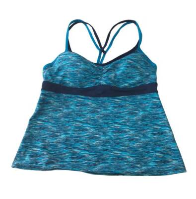 Womens Tropical Escape Size 10 Aqua Blue Tankini Top Racer Back | eBay