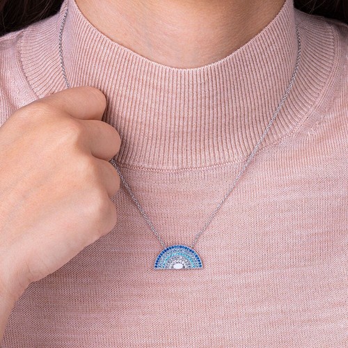 Daniela Swaebe "Inner Beauty" 2.3CTW Pave Rainbow Pendant Necklace | eBay
