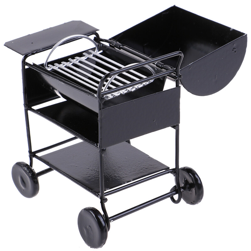 Dollhouse BBQ Grill Mini Yard Garden 1/12 Mini Toy Black 7cm BBQ ...