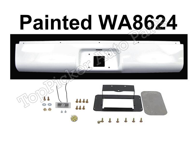 Painted White Roll Pan light Tailgate Relocator For 99-07 Silverado ...