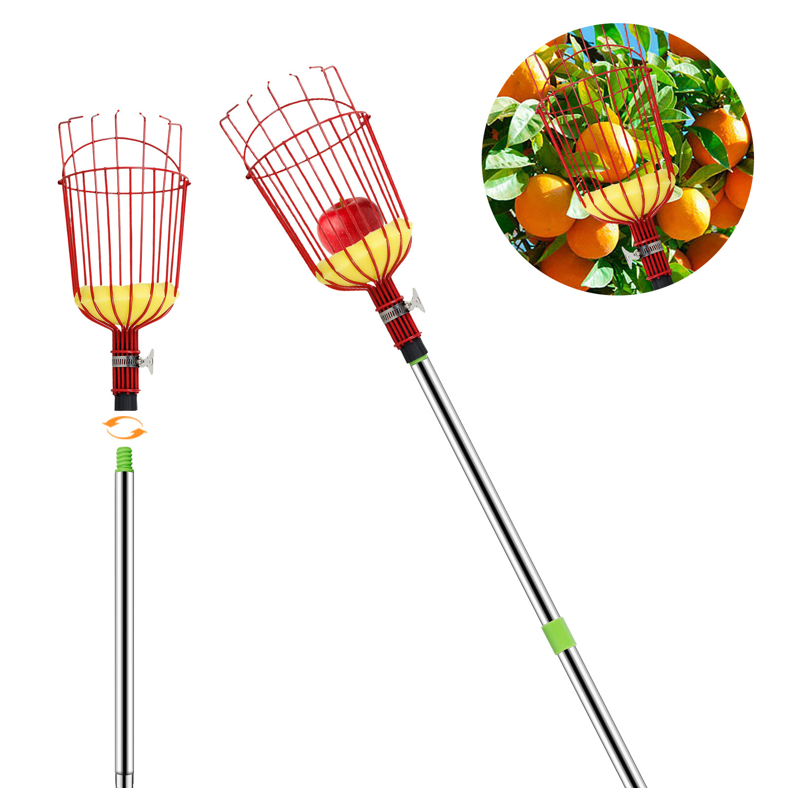 Fruit Picker Picking Tool with Storage Bag Orange Picker Tool Tree ...