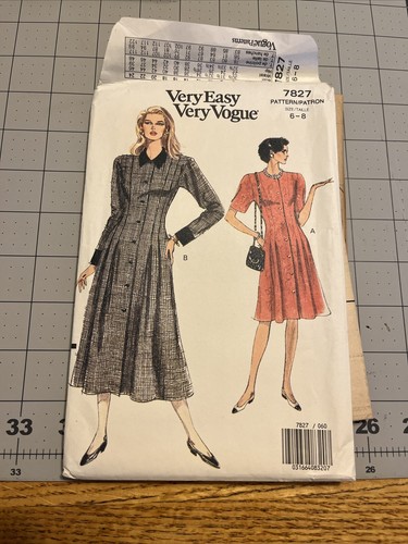 Very Easy Vogue Button up Dress Pattern 7827 | eBay