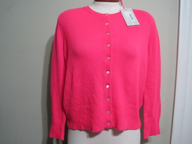 Brodie Pink Cardigan Cashmere Sweater Ladies Medium NEW NWT | eBay