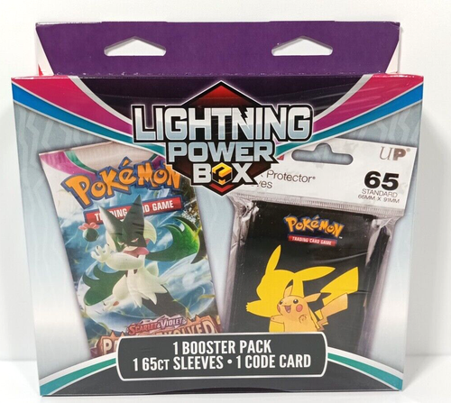Pokemon Lightning Power Box 1 Booster pack 1 Code Card & 1 set of 65ct ...