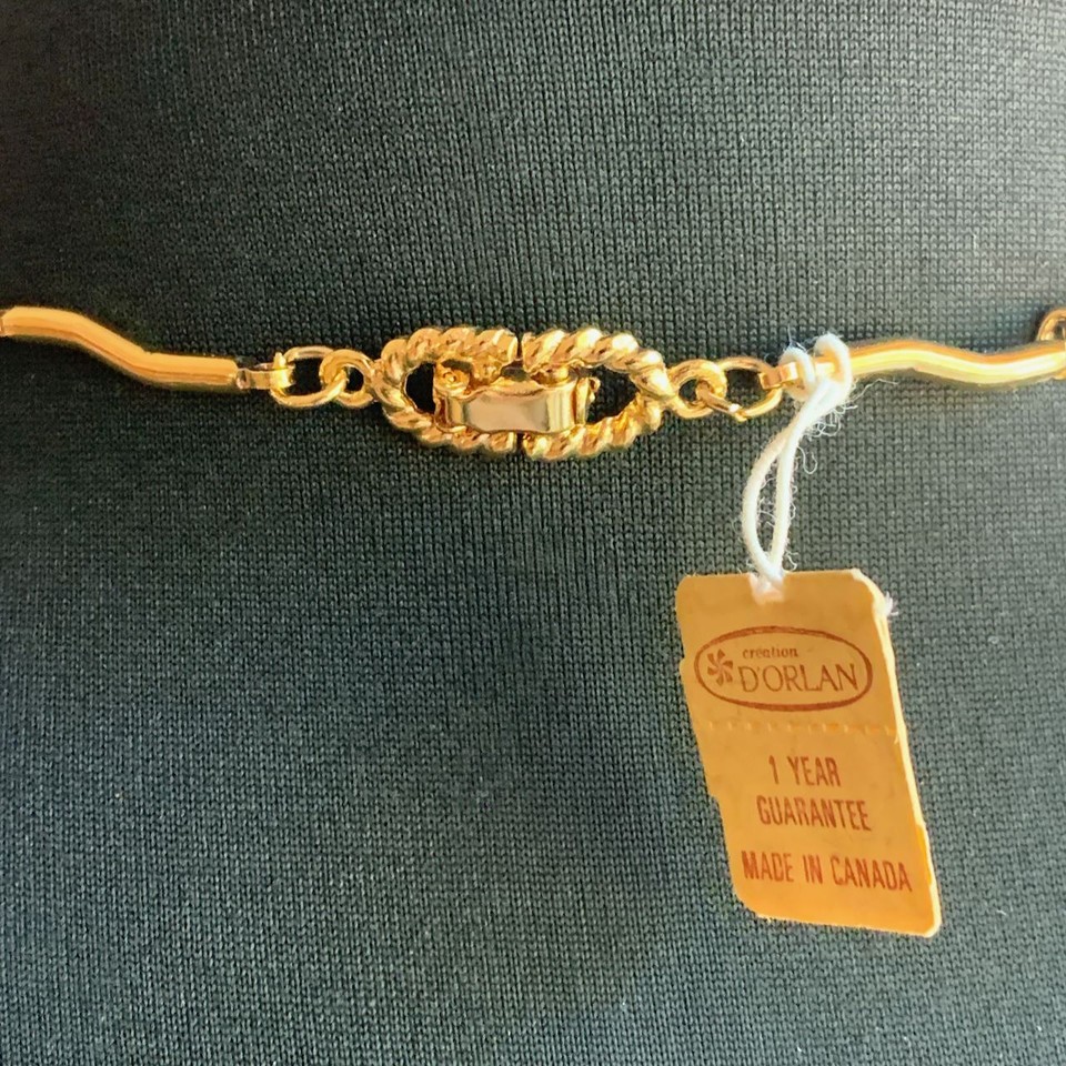 Signed D'Orlan Vintage Gold Tone Modern Rose Flower Medallion Necklace ...