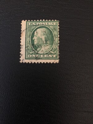 Old 1908 Green Benjamin Franklin One 1 Cent Stamp U.S. Used Scott 331 ...