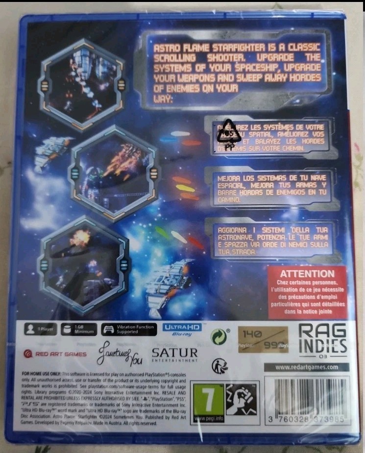 ASTRO FLAME: STARFIGHTER New PLAYSTATION 5 PS5 Game #/999 EU Release ...