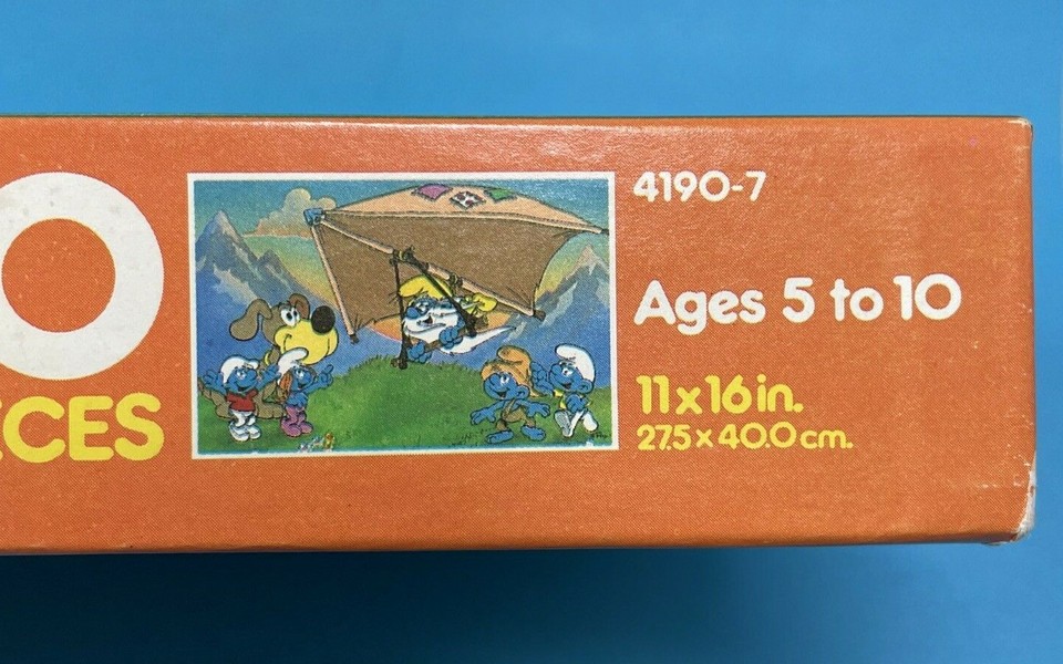 THE SMURFS Puzzle 100 Pieces SEALED BOX 1987 Peyo Milton Bradley Smurf ...