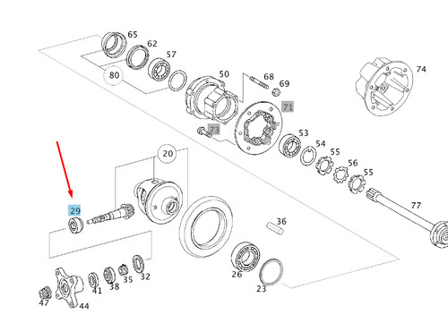 MB SPRINTER W907 REAR PINION TAPERED ROLLER BEARING A0169816005 | eBay