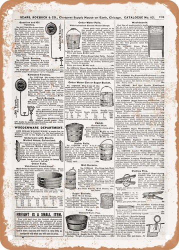 METAL SIGN - 1902 Sears Catalog Buckets Washing Items 779 - Vintage ...