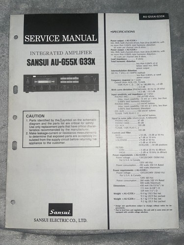 Sansui AU-G55X G33X Service Manual Original | eBay