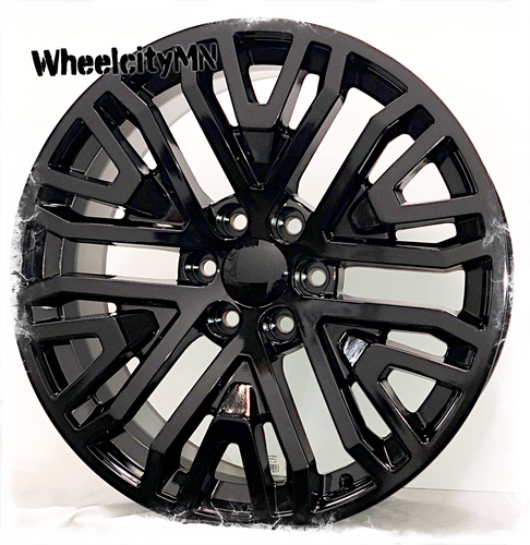 22" gloss black 2019 GMC Sierra 1500 OE replica SEV wheels Yukon Denali ...