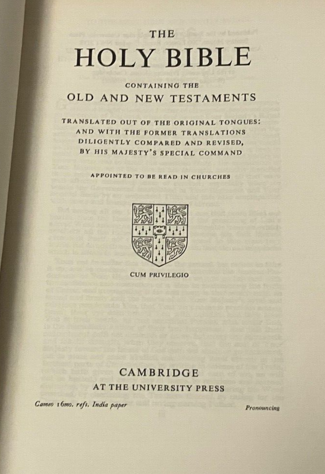Cambridge Cameo Wide Margin Bible KJV Concordance Water Buffalo ...