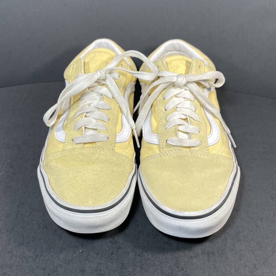 Vans OLD SKOOL Pale Yellow Canvas Suede Lace Up Low Top Shoe Mens 6.5 ...