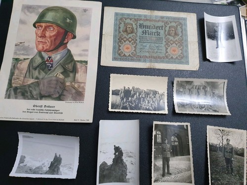 original german ww2 Wk2 Bundle Lot Photos , Bank Note , Printed Page ...