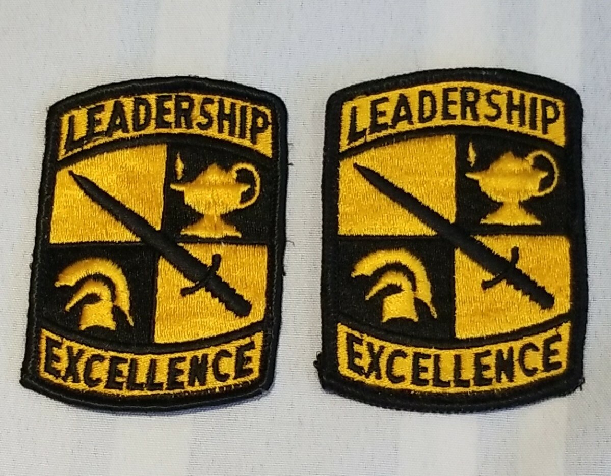 Lot of 2 ROTC Emblem Patch LEADERSHIP EXCELLENCE With Black Border ...
