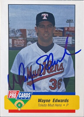 1994 Fleer ProCards #1020 Wayne Edwards Detroit Tigers AUTO SIGNED COA ...