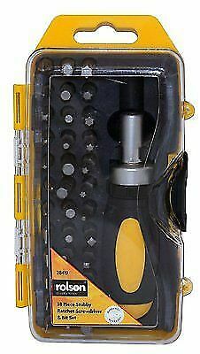 Rolson Precision Ratchet 38pc Stubby Screwdriver Set Tools DIY Repairs ...